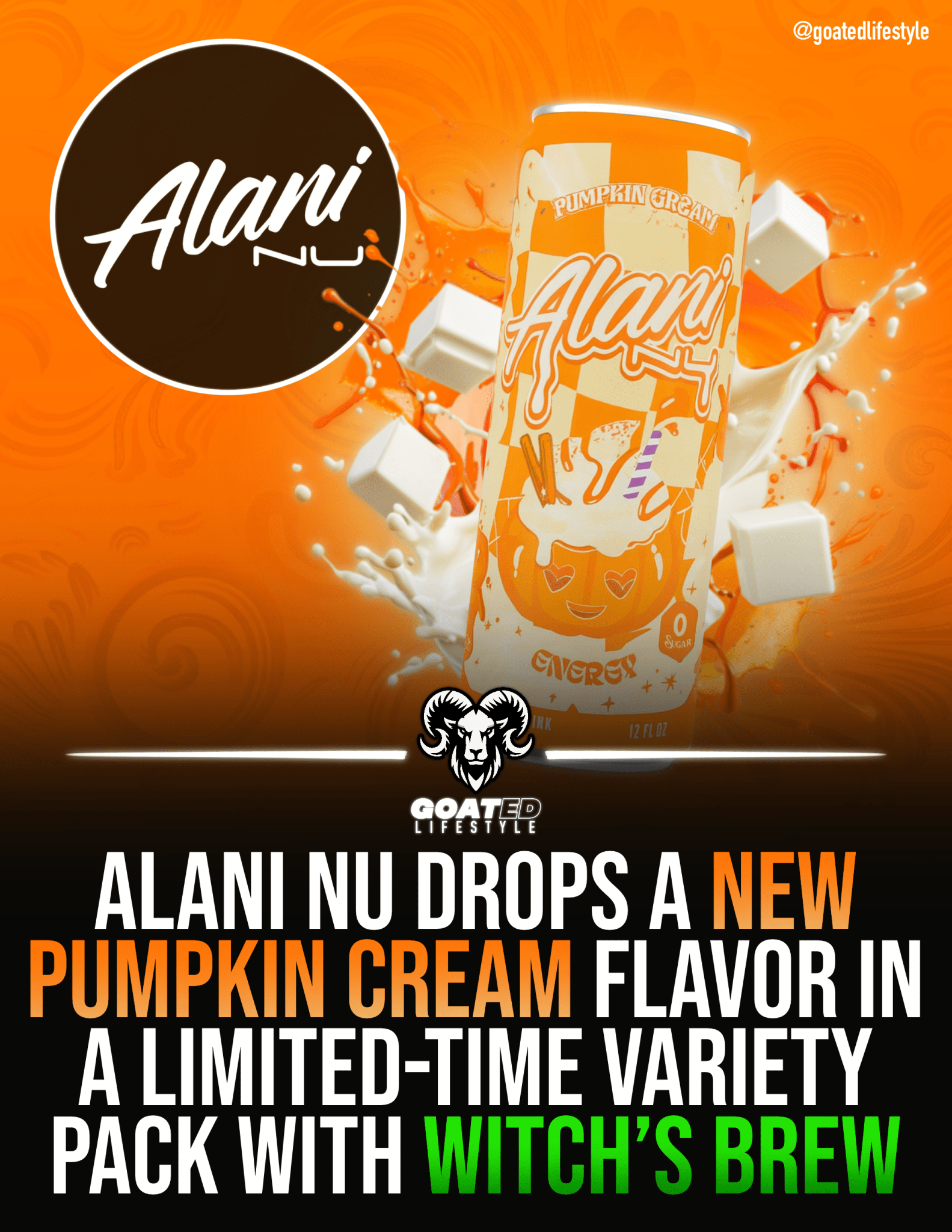 Alani Nu Pumpkin Cream Energy Drink Launches for Fall 2025 | GOATED ...