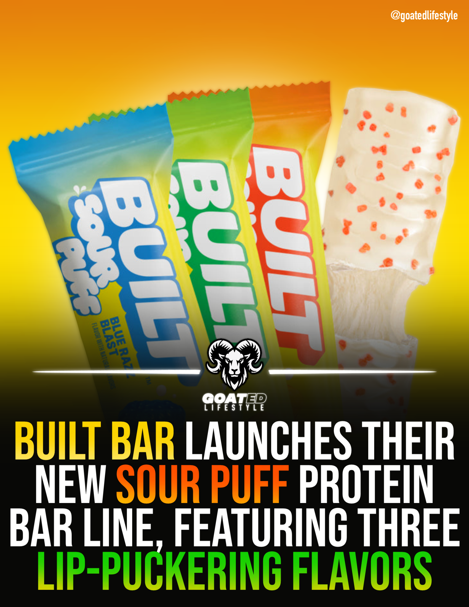Built Bar Sour Puff Protein Bars — New Flavor Lineup Launches | GOATED ...